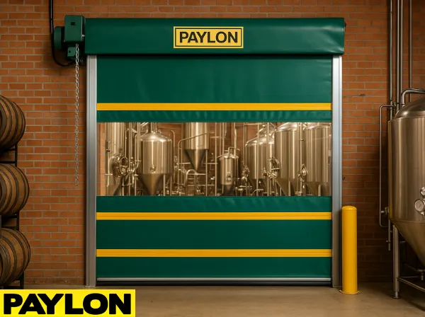 Motorized Vinyl Doors for Brewery and Distillery Washdown Zones